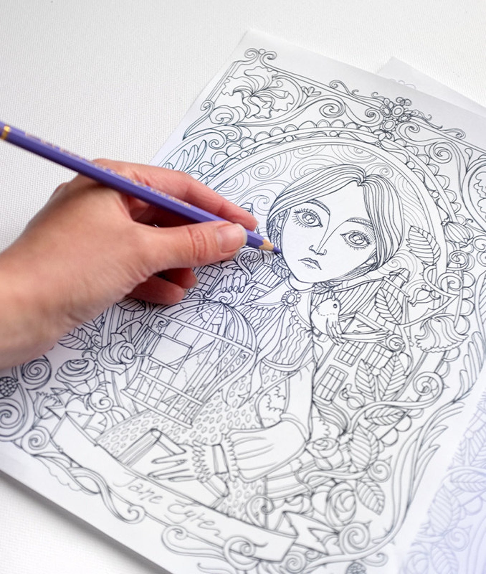 Coloring Page PDF -jane Eyre - Charlotte Bronte - Instant Download ...