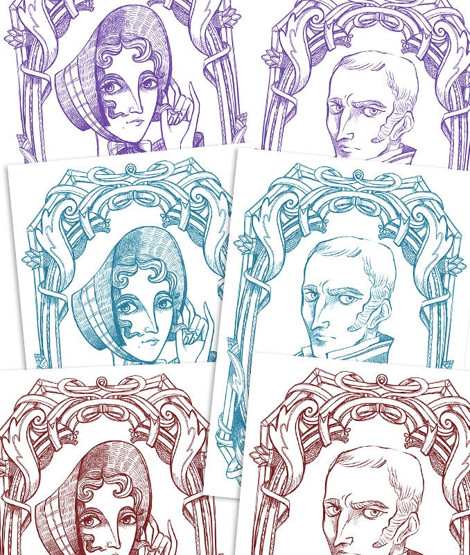 Coloring Pages PDF - Persuasion - Captain Wentworth and Anne Elliot ...