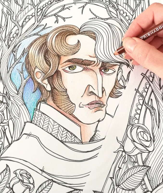 2 Coloring Pages PDF jane Eyre and Mr Rochester Jane Eyre | Etsy