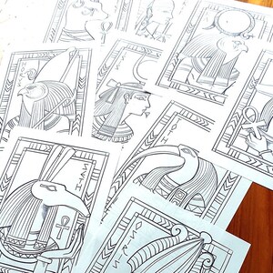 COLORING BOOK - Egyptian Deities - 9 Pages Inspired by Ancient Egyptian ...