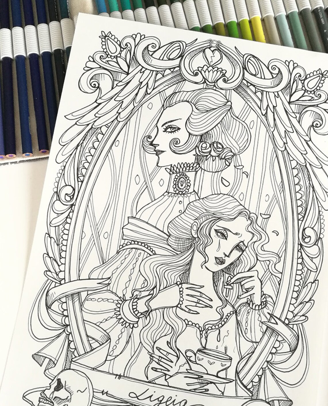 Coloring book Edgar Allan Poe bundle 5 coloring pages | Etsy