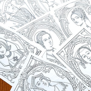 King Henry VIII and His Wives - 7 Coloring Pages Ready to Download PDF ...
