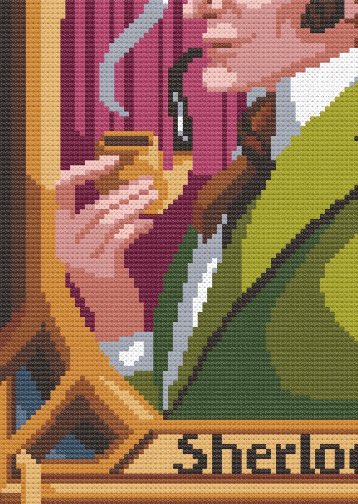 3 Cross Stitch Patterns - Sherlock Holmes Watson and Irene Adler ...