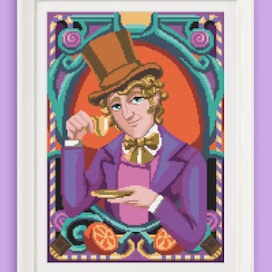 Cross Stitch Pattern PDF - Willy Wonka - Gene Wilder Portrait - Ready ...