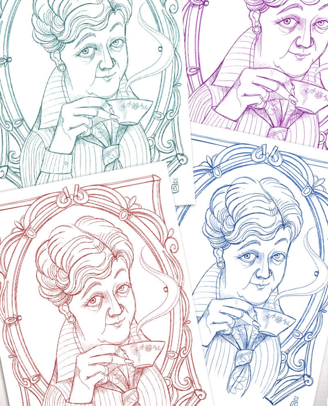 Coloring Page Pdf-angela Lansbury- Jassica Fletcher - Murders She Wrote ...