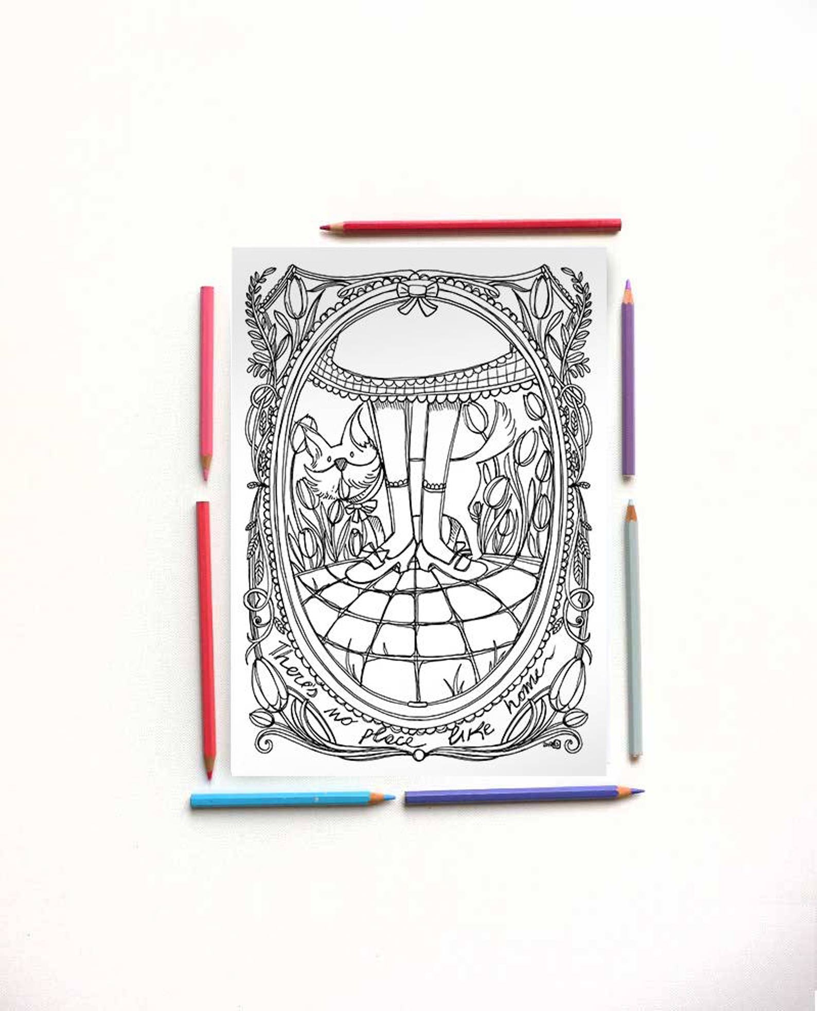 Oz Coloring Page the Wonderful Wizard of Oz There's No | Etsy