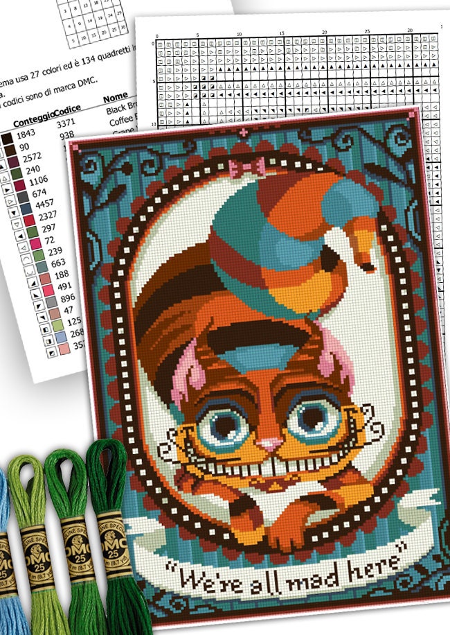 Cross Stitch the WONDERLAND BUNDLE 5 Patterns From Alice | Etsy
