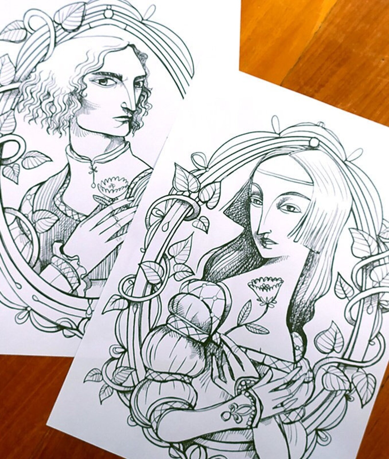 Coloring Pages - Tristan and Iseult -instant Download - 2 Printable ...