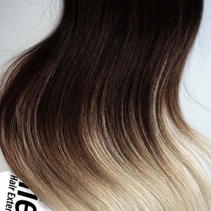 High Contrast Neutral Ombre Weave Hair Extensions | Silky Straight ...