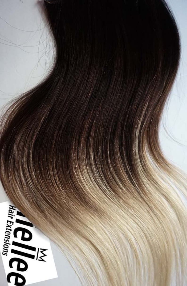 High Contrast Neutral Ombre Weave Hair Extensions Silky - Etsy