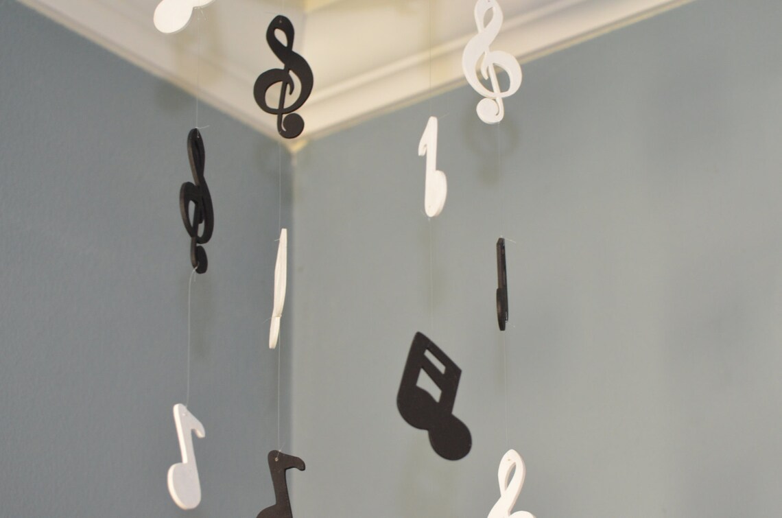 Music Note Nursery Mobile Musical Baby Mobile Rock Star Treble Clef ...