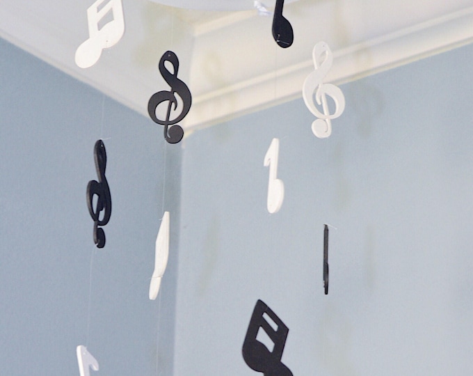 Music Note Nursery Mobile Musical Baby Mobile Rock Star Treble Clef ...