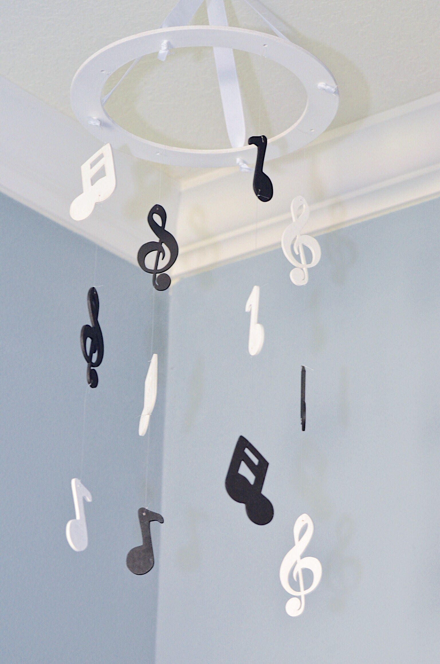 Music Note Nursery Mobile Musical Baby Mobile Rock Star Treble Clef ...