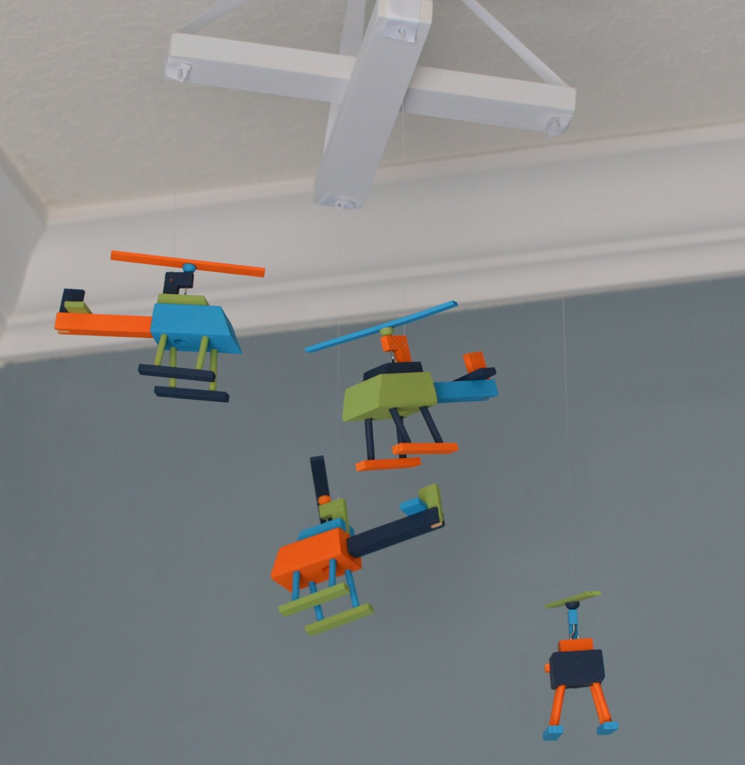 Helicopter Nursery Mobile Custom Airplane Biplane Aviation Theme ...