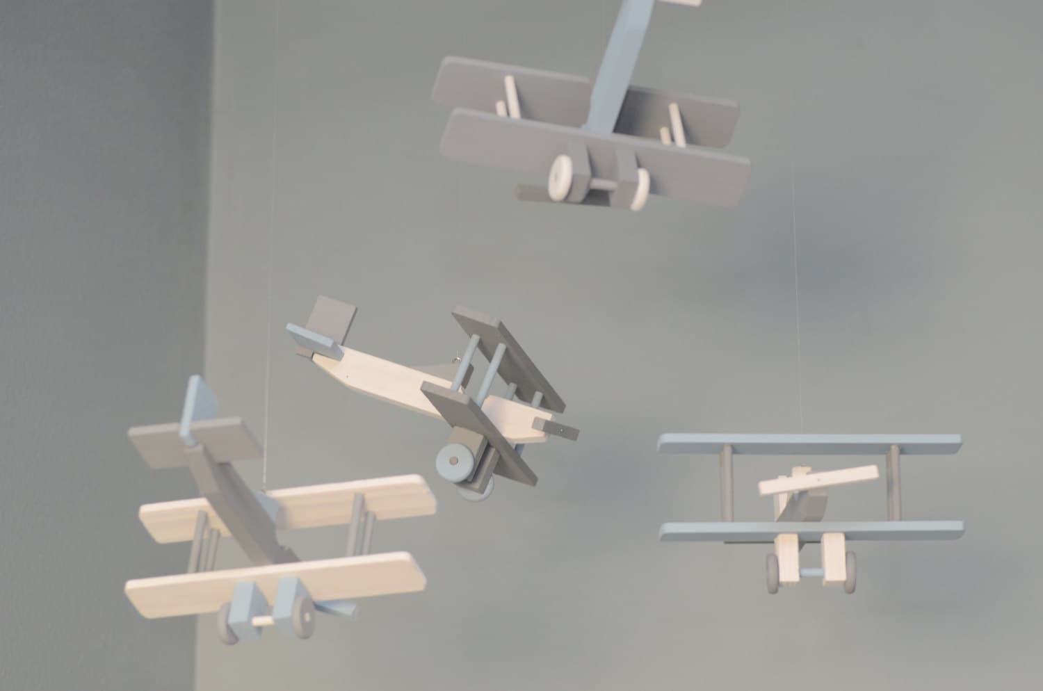 Airplane Nursery Mobile Bi-plane Custom Wood Biplane Plane Flight Theme ...