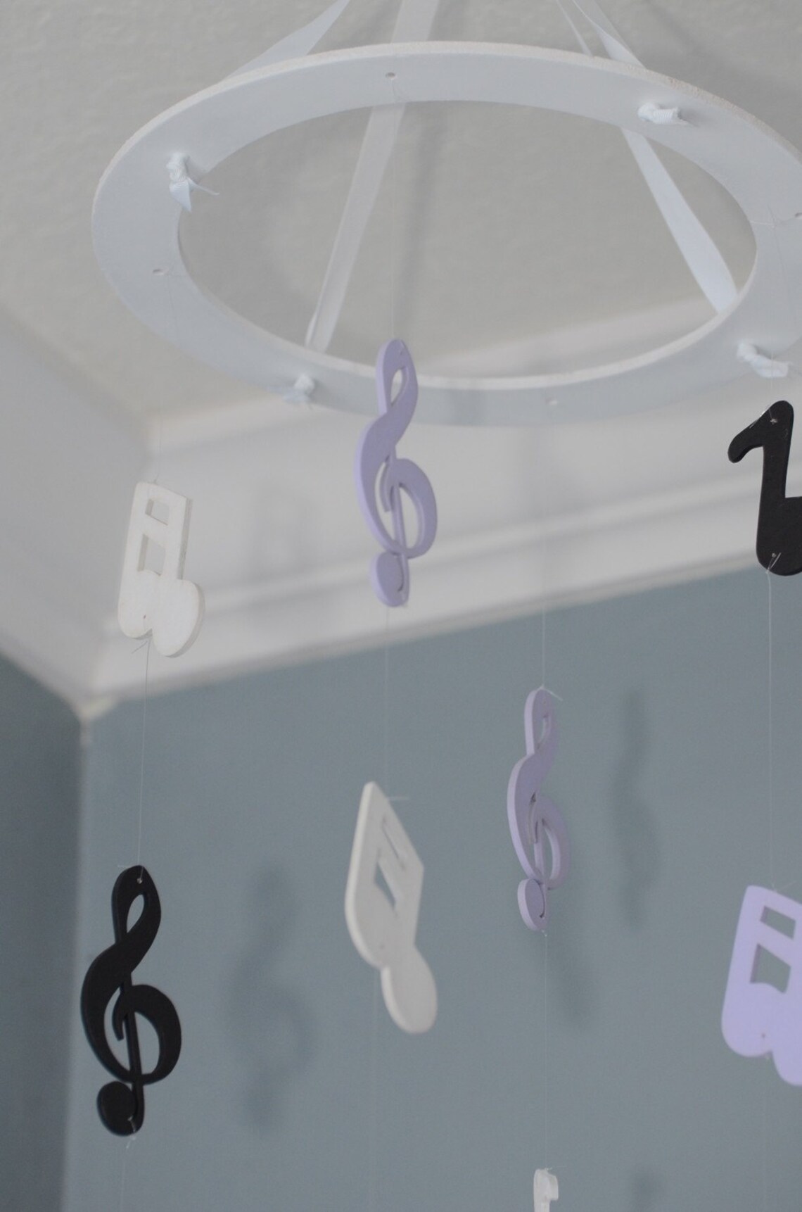 Music Note Baby Mobile: Wooden Treble Clef, Nursery Decor - Etsy
