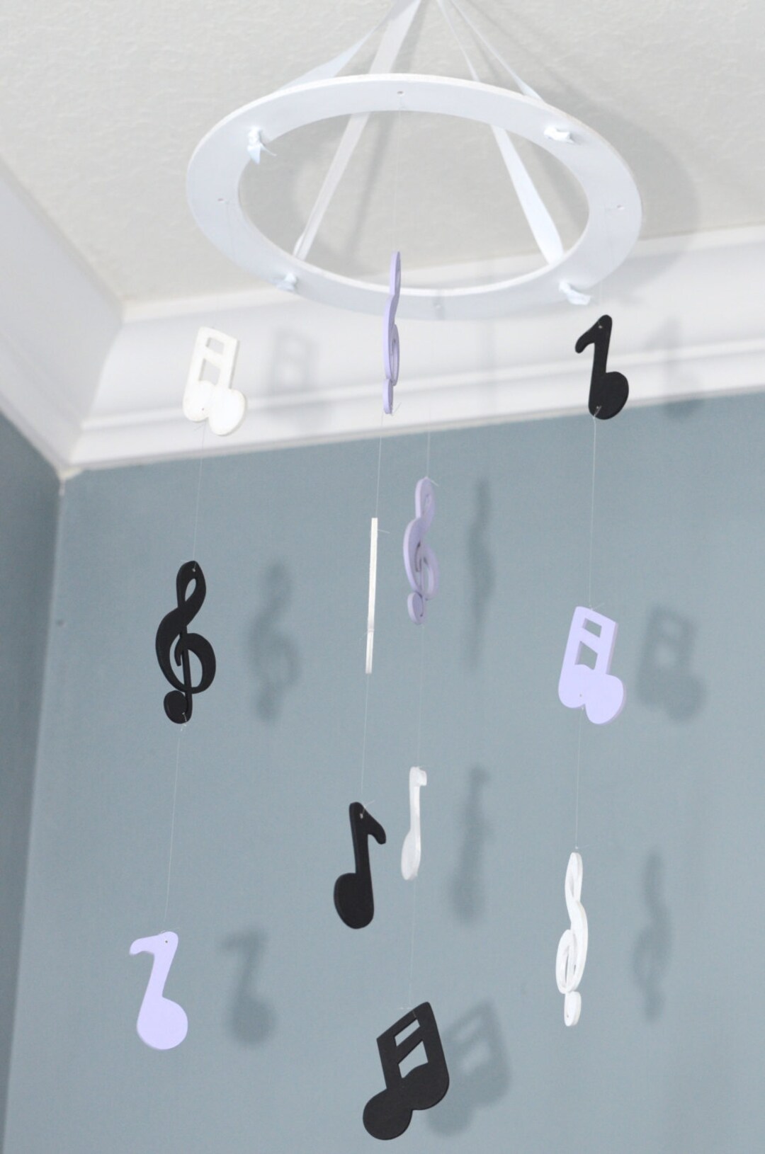 Music Note Baby Mobile: Wooden Treble Clef, Nursery Decor - Etsy