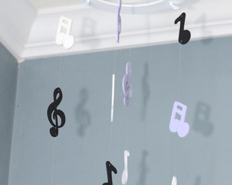 Music Note Nursery Mobile Musical Baby Mobile Rock Star Treble Clef ...