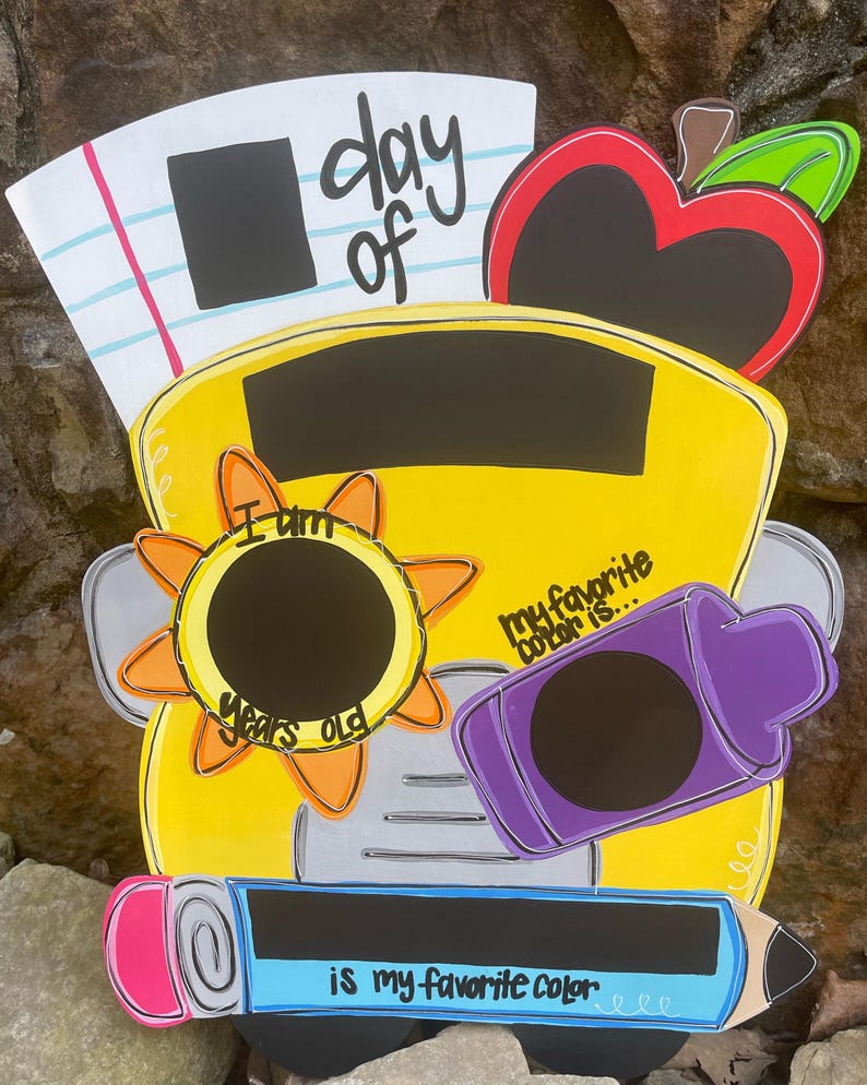 Handpainted First/last Day of School Sign With Chalkboard - Etsy