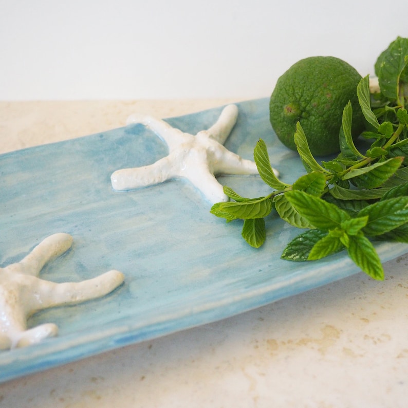 Coastal Ceramic Platters Ocean Themed Pottery Beach - Etsy