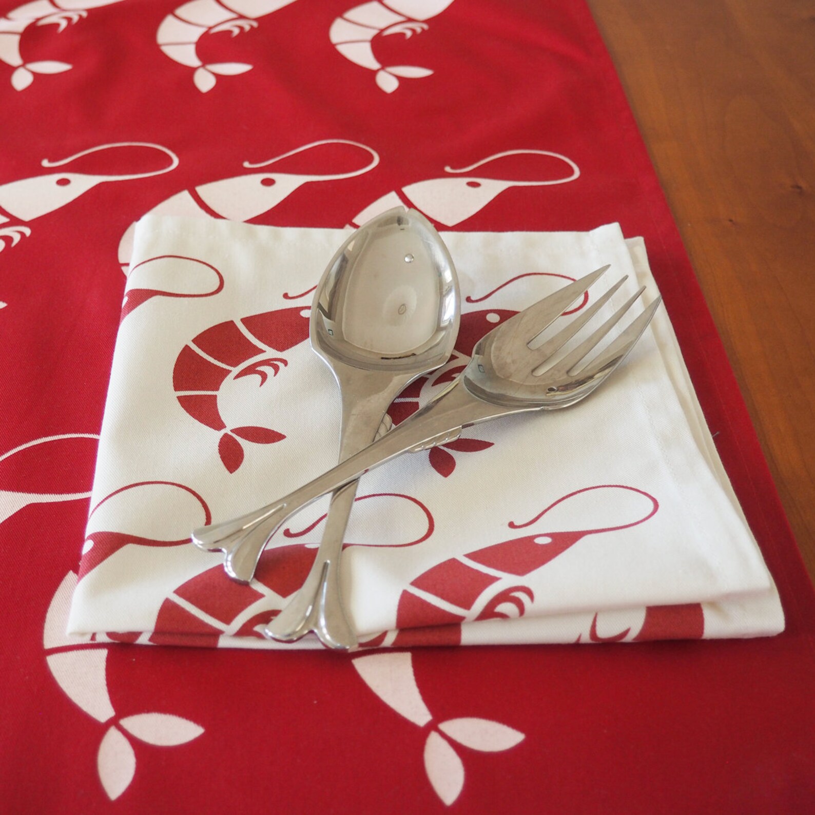 Red Shrimp Table Runner Modern Table Runner Coffee Table | Etsy