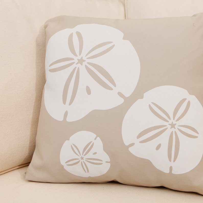 Sand Dollar Coastal Pillows, Organic Cotton Beach Decor, Eco Friendly ...