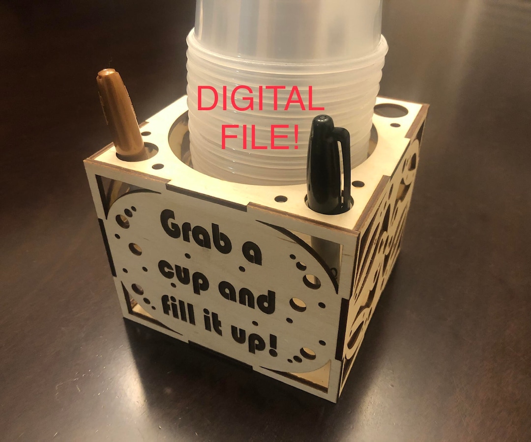 DIGITAL FILE!! Laser Cutter File for Cup Station With Marker Slots. Svg ...