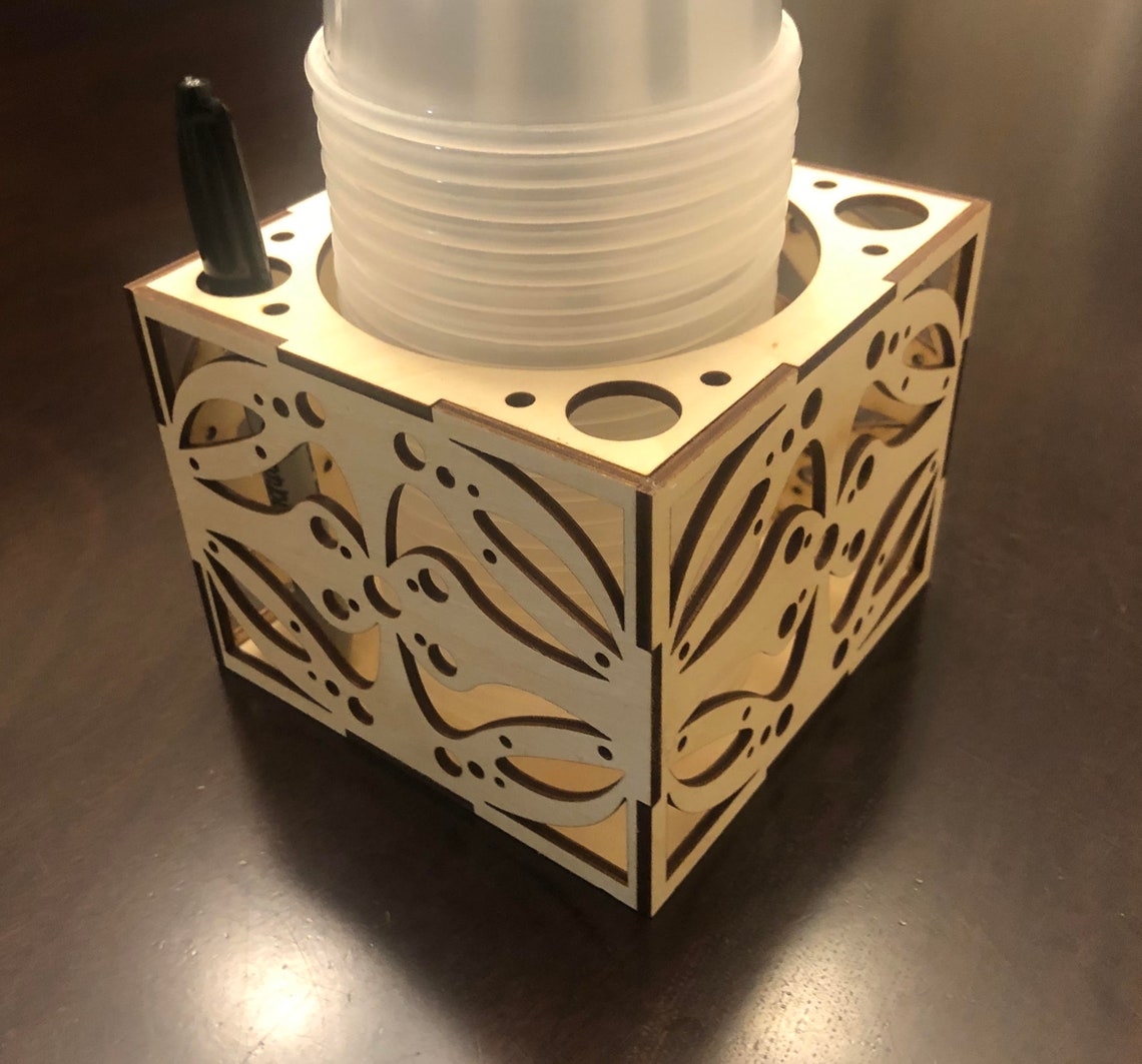 DIGITAL FILE!! Laser Cutter File for Cup Station With Marker Slots. Svg ...