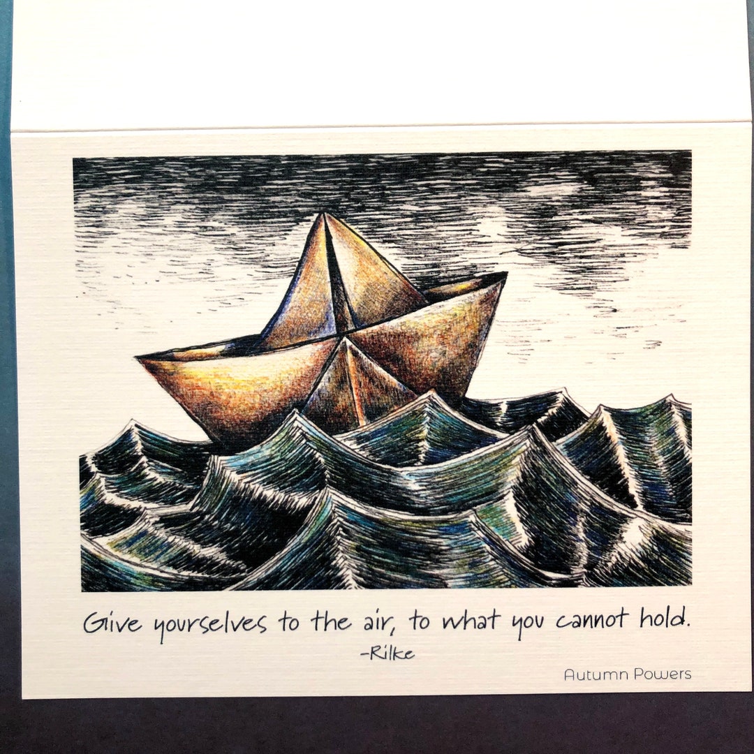 Sailing Paper Boat Blank Notecards-set of 5 - Etsy
