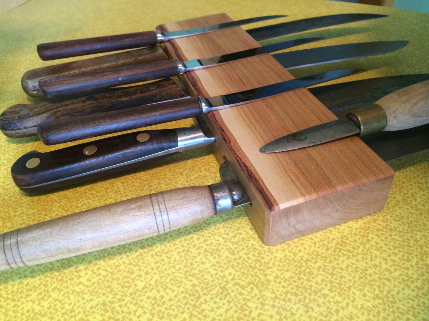 Slotted and Magnetic Wall Knife Rack - Etsy