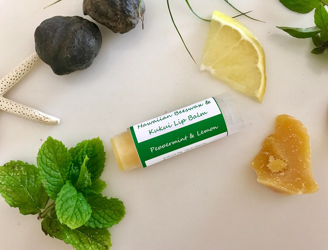 Hawaiian Beeswax Kukui Lip Balm All Natural Scented With Pure Edible ...