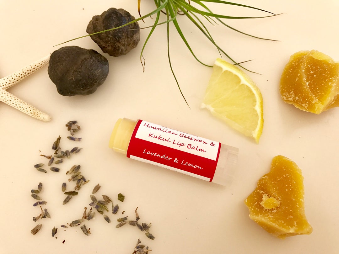 Hawaiian Beeswax Kukui Lip Balm All Natural Scented With Pure Lavender ...
