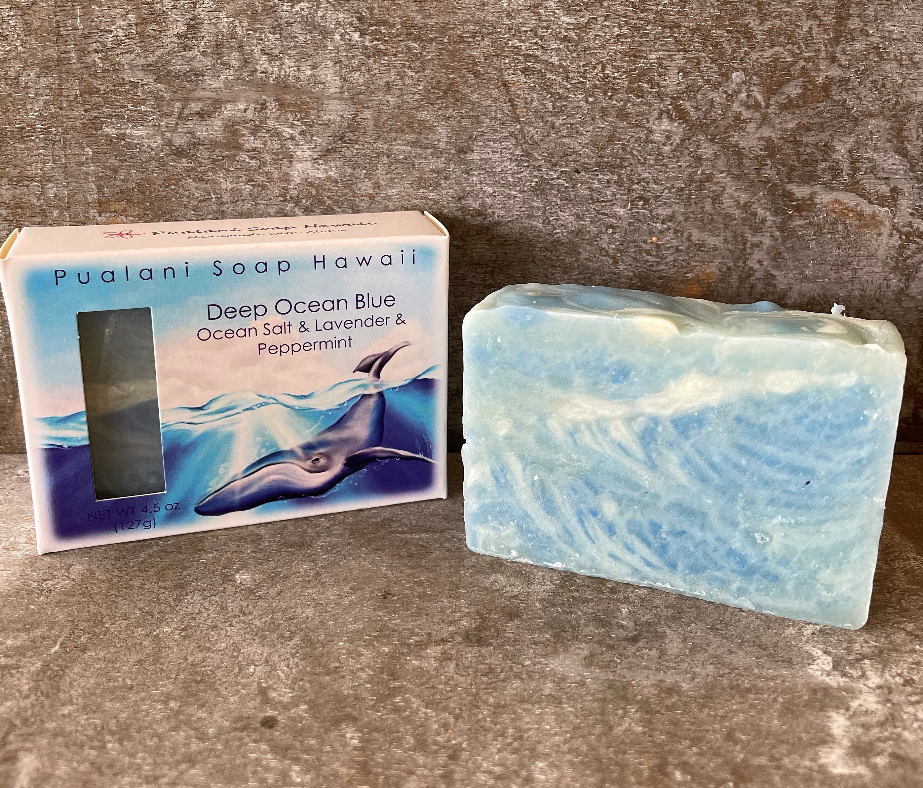 Deep Ocean Blue Soap With Hawaiian Ocean Salt Peppermint & - Etsy