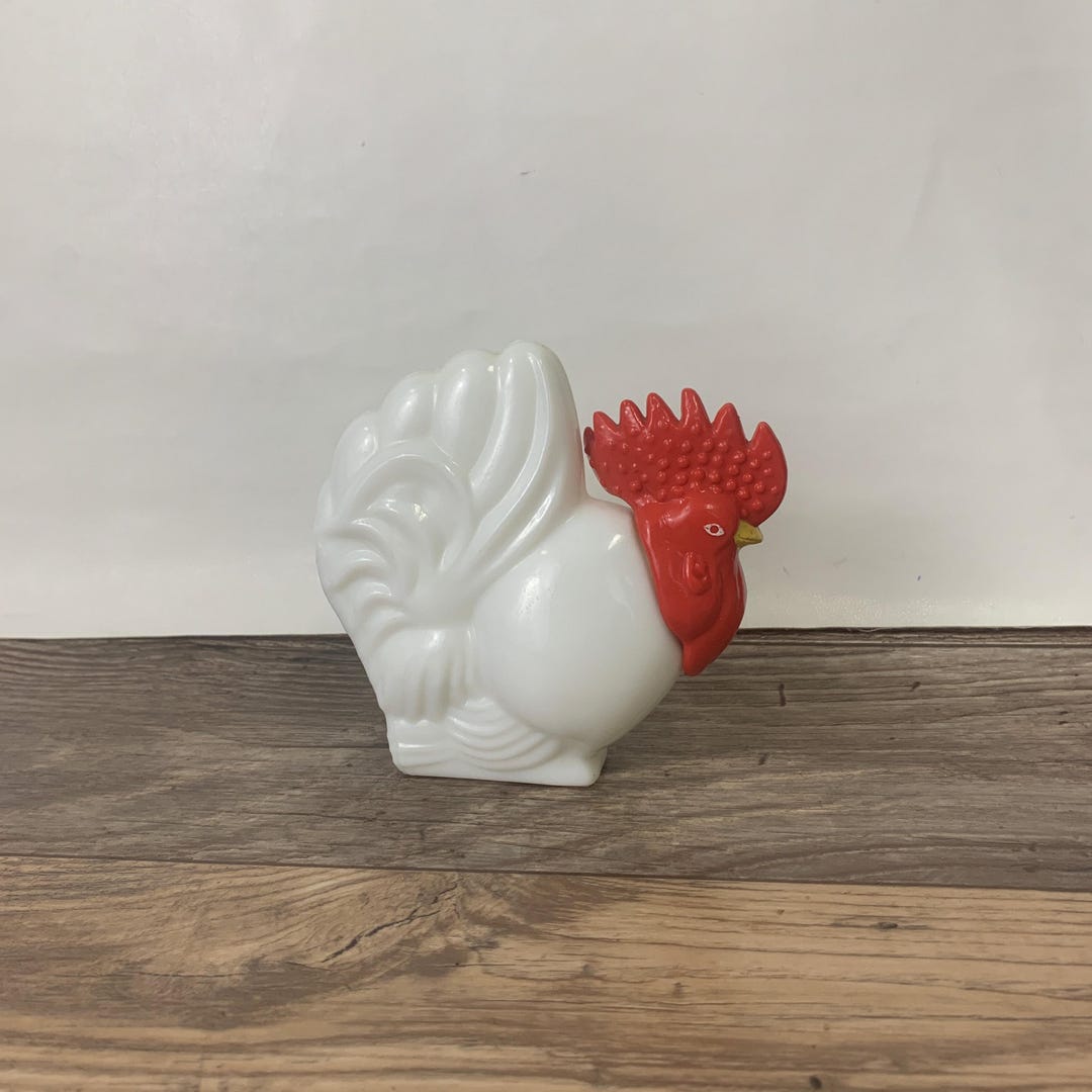 Vintage Avon Milk Glass Rooster Bottle, Bottle Only, Collectible Glass ...