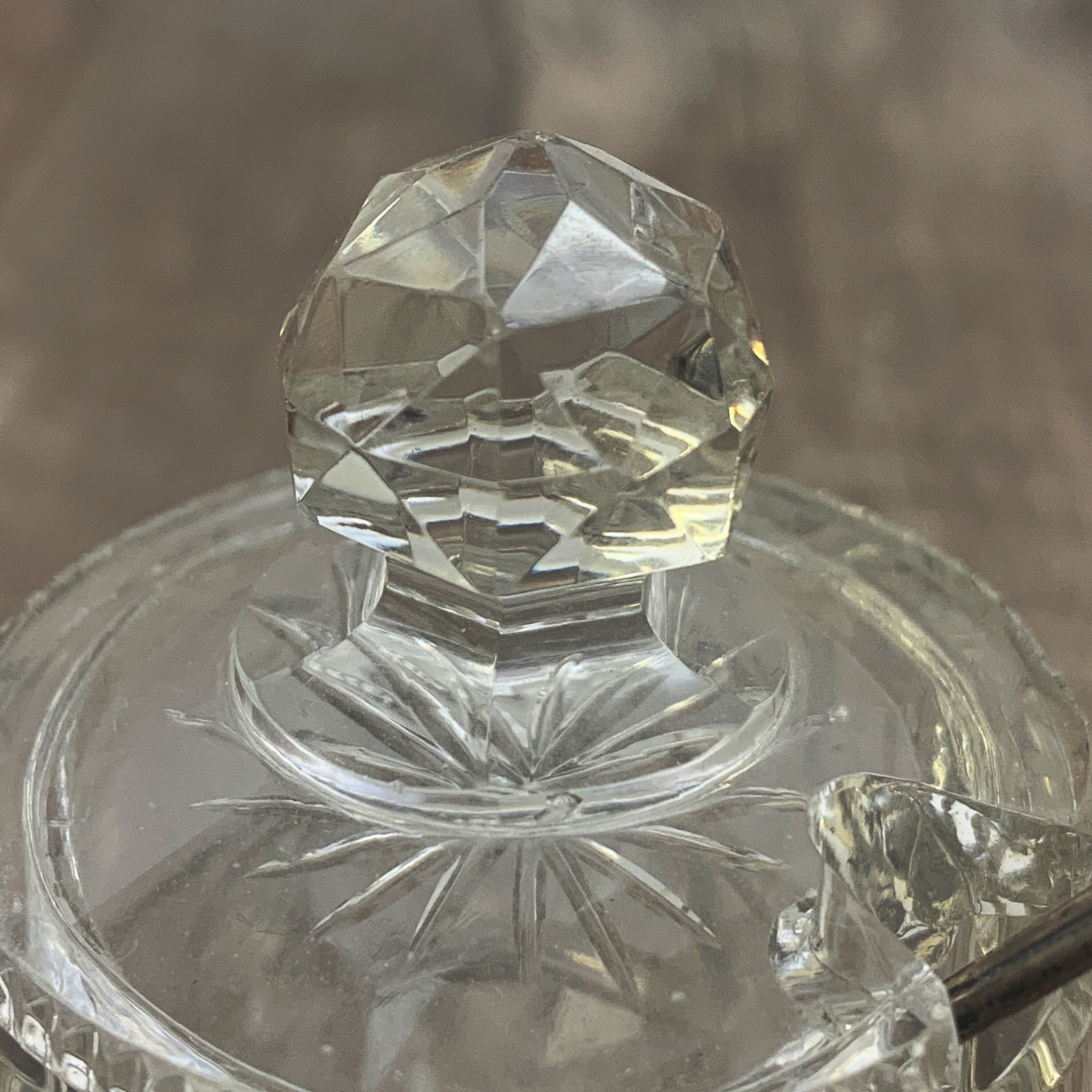 Crystal Mustard Jar with Lid Small Crystal Salt Jar with Lid | Etsy