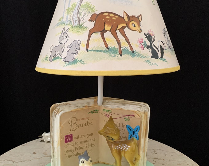 Bambi and Thumper Vintage Lamp With Original Shade Nursery Decor ...