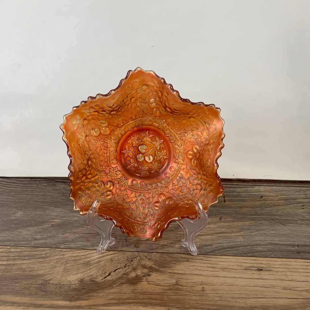 Fenton Cherry Chain Marigold Carnival Glass Bowl - Etsy