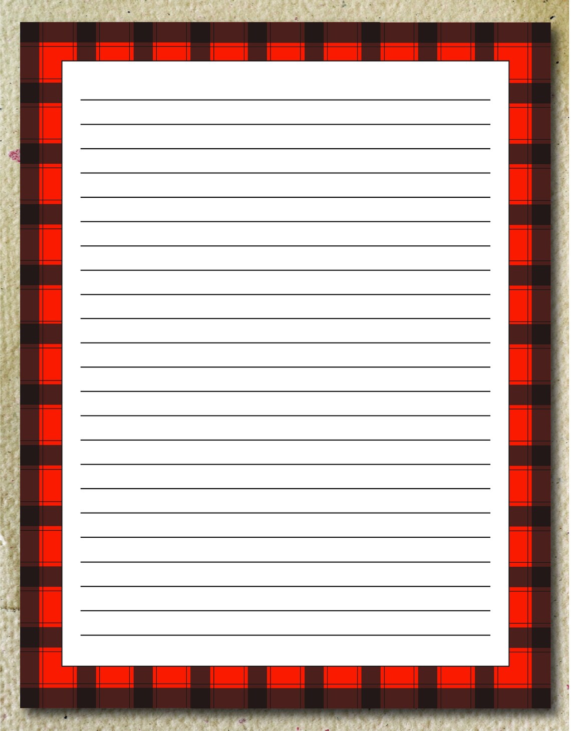 8.5x11 Classic Red Plaid Recipe Card - Etsy