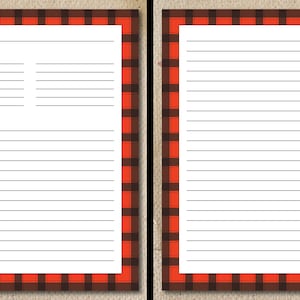 8.5x11 Classic Red Plaid Recipe Card - Etsy
