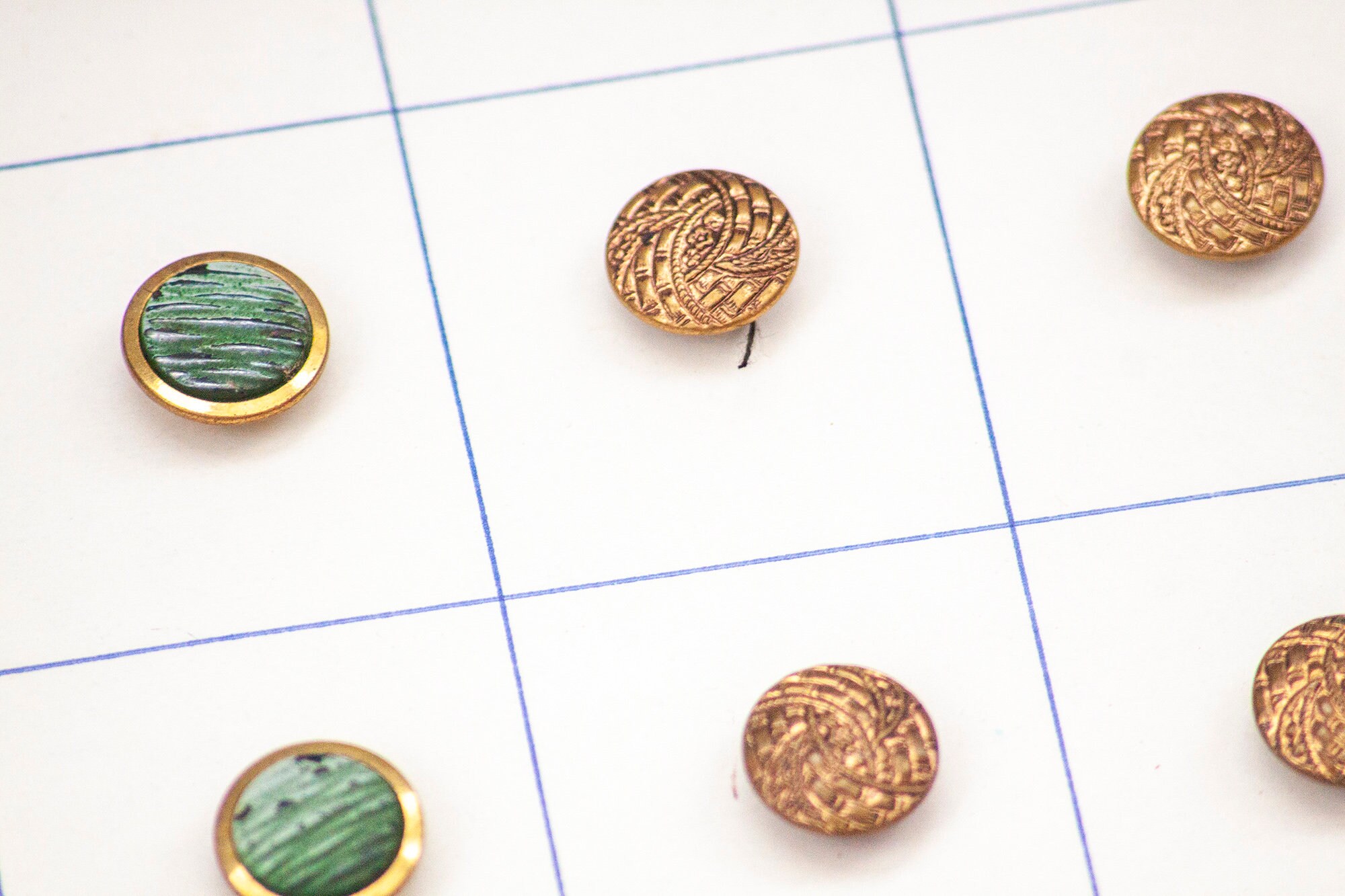 Vintage Salesman Sample Button Card Metal Buttons - Etsy