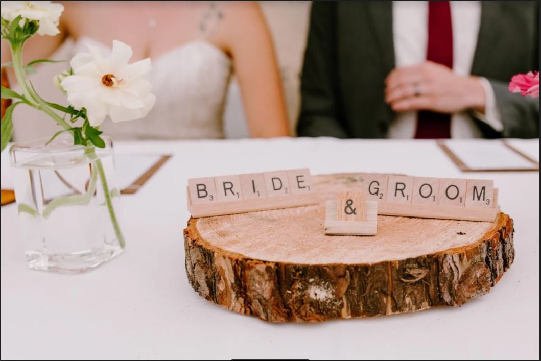 Bride and Groom Table Sign Bride Groom Wood Cake Bride Groom | Etsy