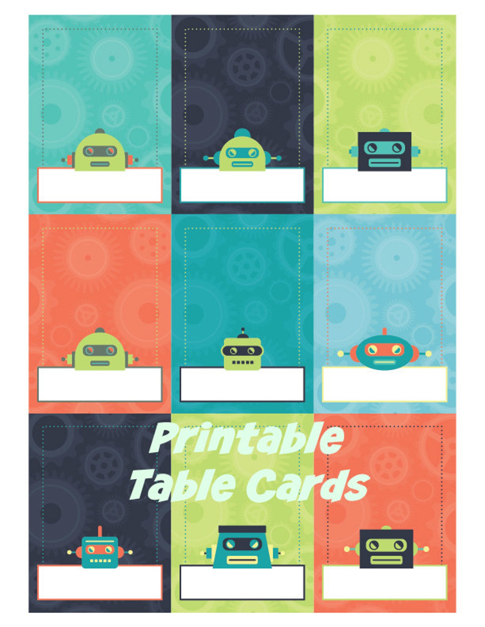 60% OFF Sale, Robot Party KIT, PRINTABLE, Robot Party, Robot Printables ...