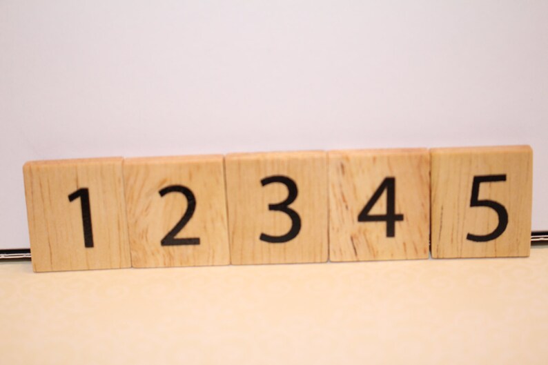 Wooden Number Tiles (scrabble Size) - Weddings, Escort Cards, Seating ...
