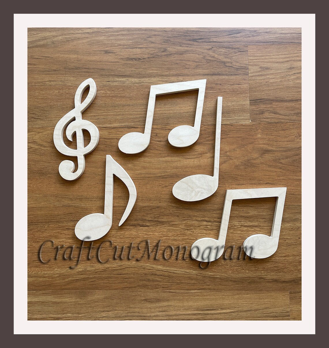 Treble Clef Music Note Music Notes Silhouettes Wood Cutouts - Etsy