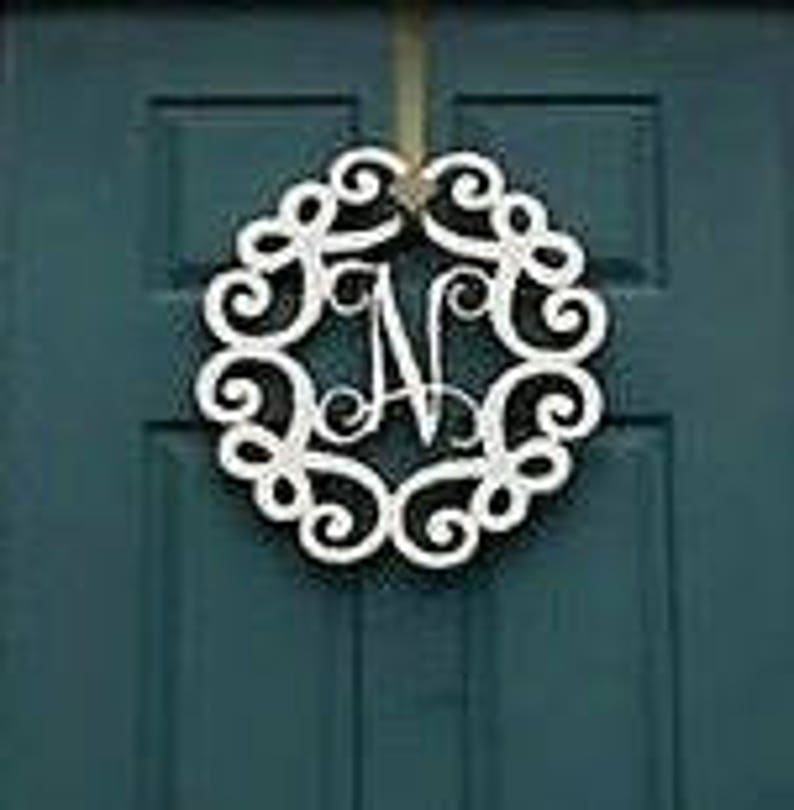 Monogram Door Hanger Monogram Door Wreath Custom Wooden - Etsy