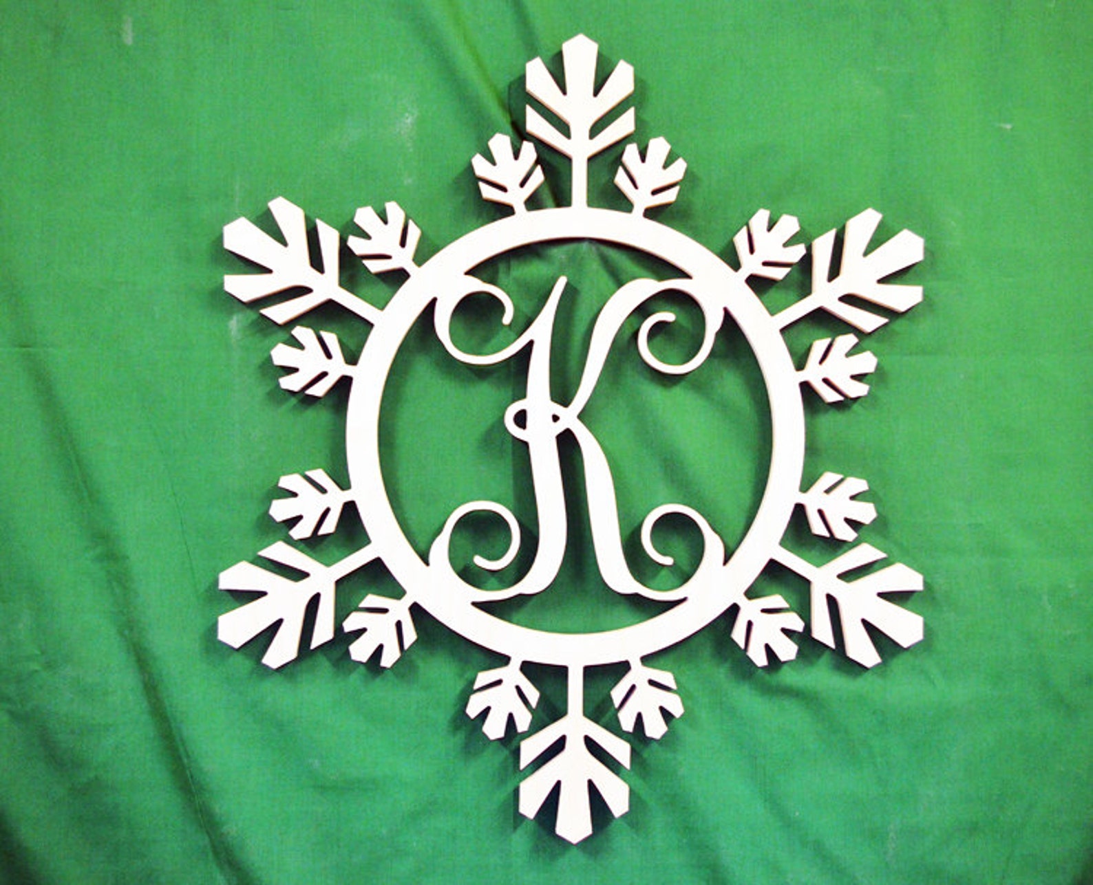 Snowflake Monogram Holiday Wooden Monogram Letters - Etsy