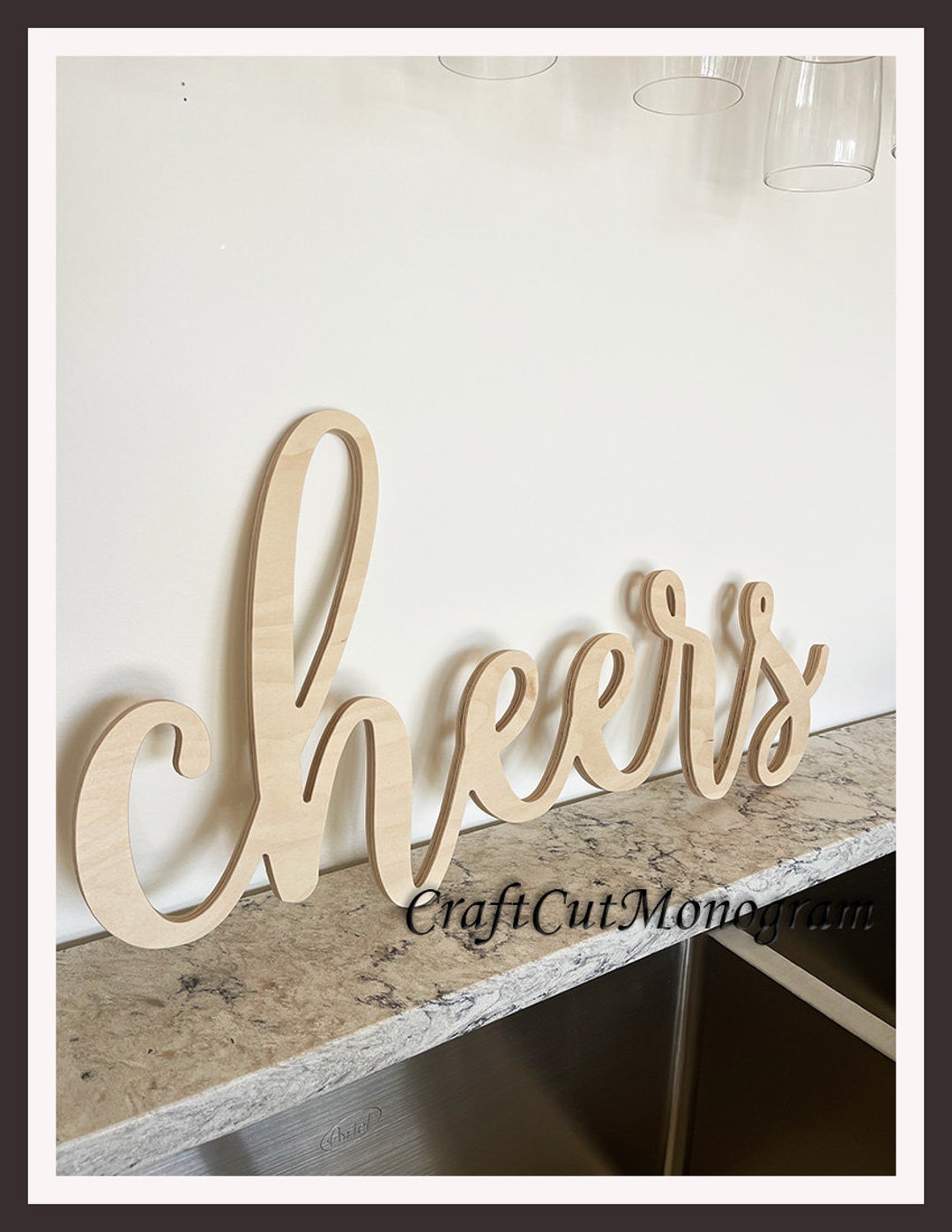 Cheers Sign Cutout Shape Cheers Bar Sign Scripted Laser Cut - Etsy