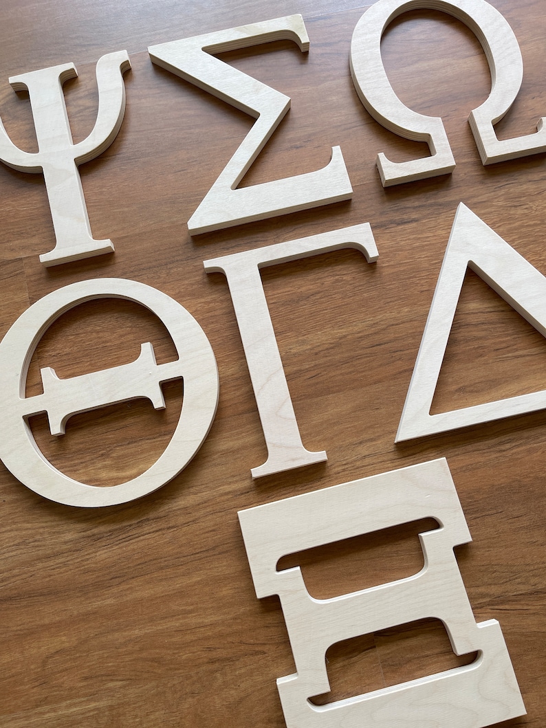 Greek Letters Cutout Wood Greek Alphabet Letters Sorority - Etsy