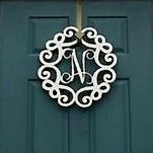 Monogram Door Hanger Monogram Door Wreath Custom Wooden Monogram With ...