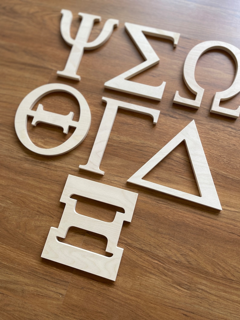 Greek Letters Cutout Wood Greek Alphabet Letters Sorority - Etsy